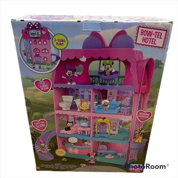 Disney | Toys | Minnie Mouse Bowtel Hotel Play Set Nwt House W Figures ...